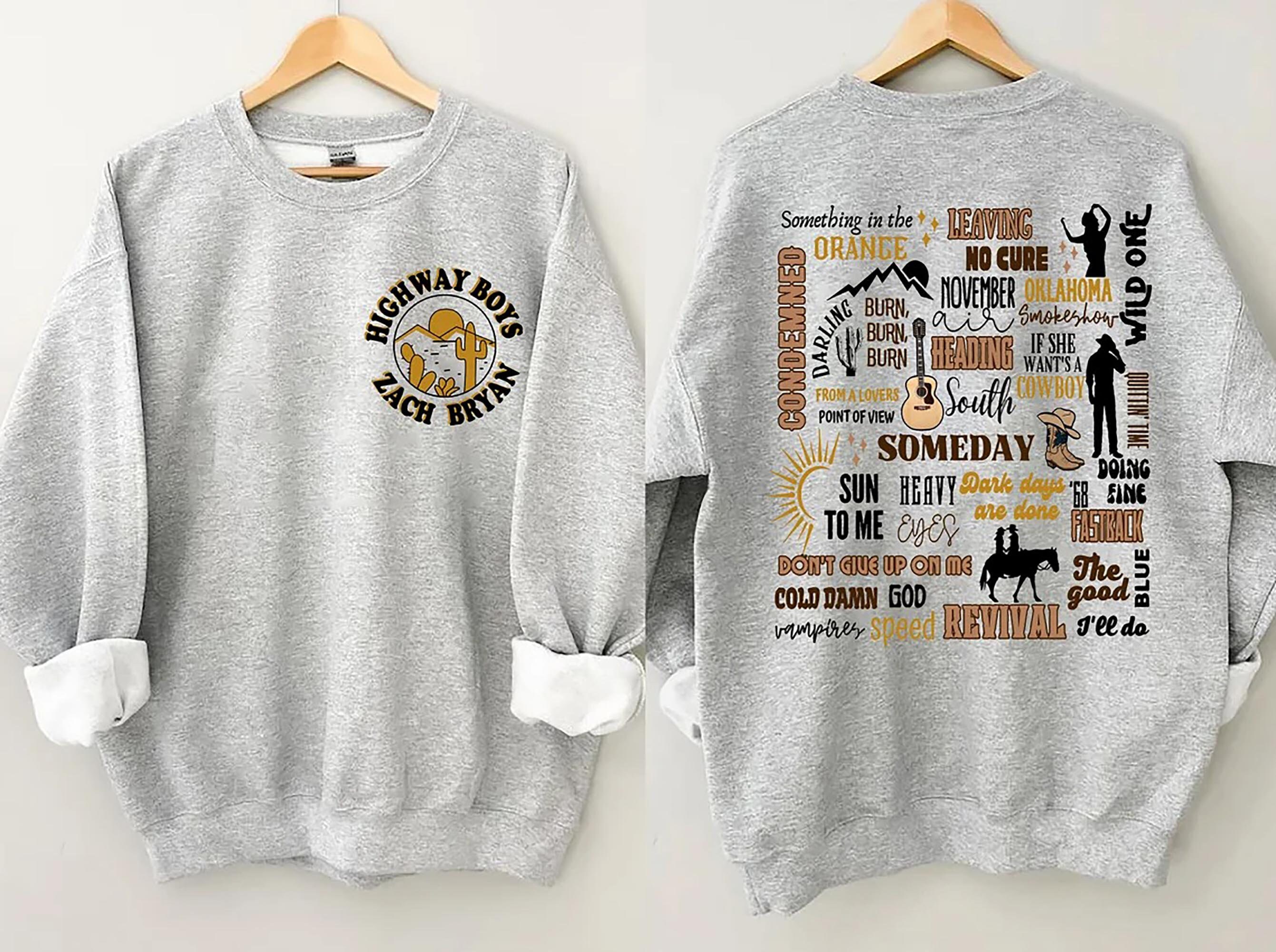 Zach Bryan Song Grid Sweatshirt, Zach Bryan Sweatshirt - Country Music ...