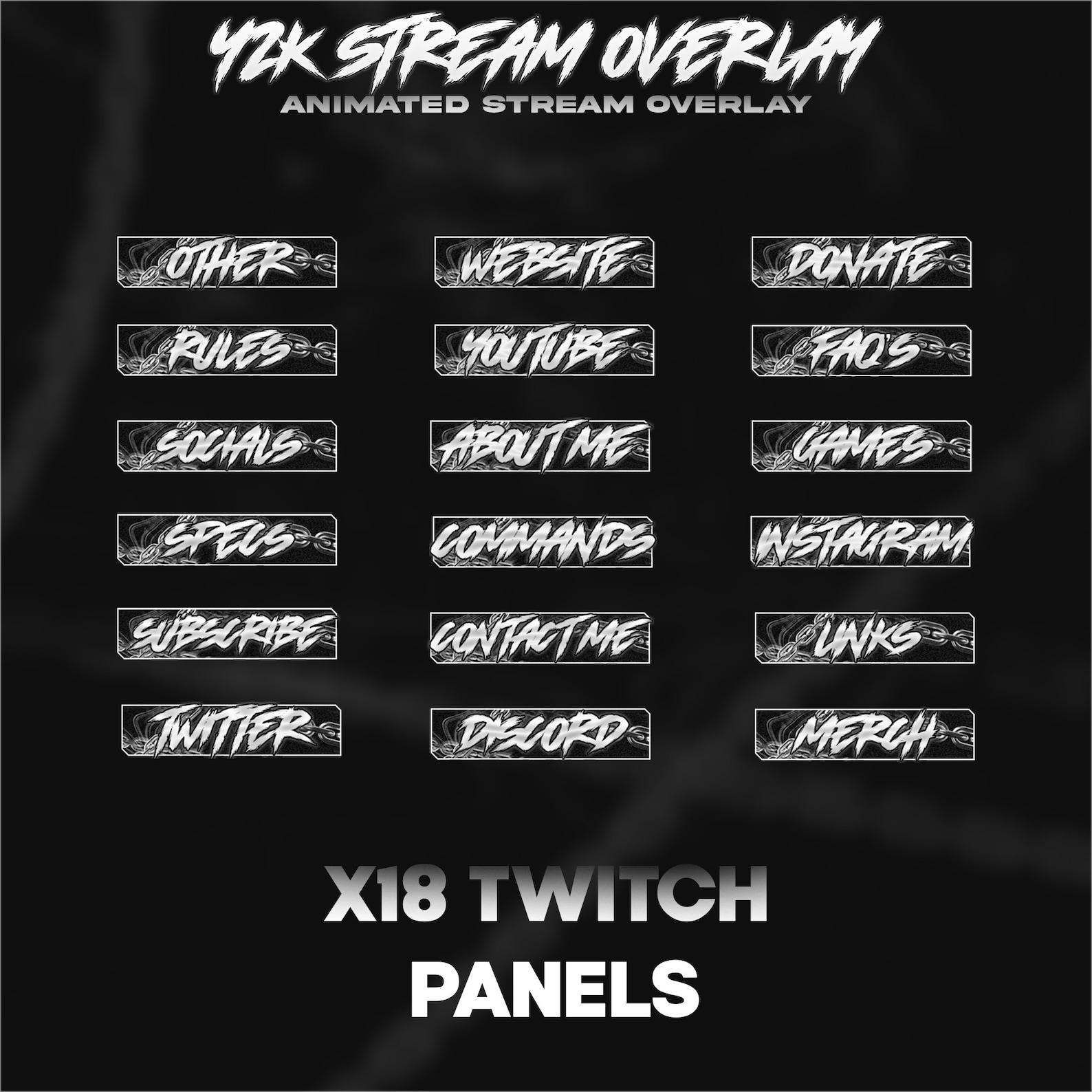Trendy Y2K Aesthetic Stream Overlay, Grunge Chains, Opium Inspired ...