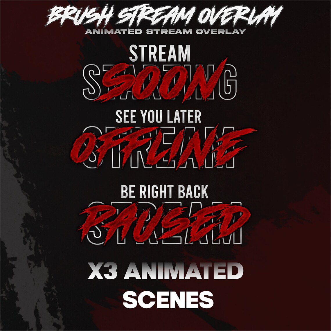 Animated Brush Stroke Stream Overlay, Grunge Style - Etsy