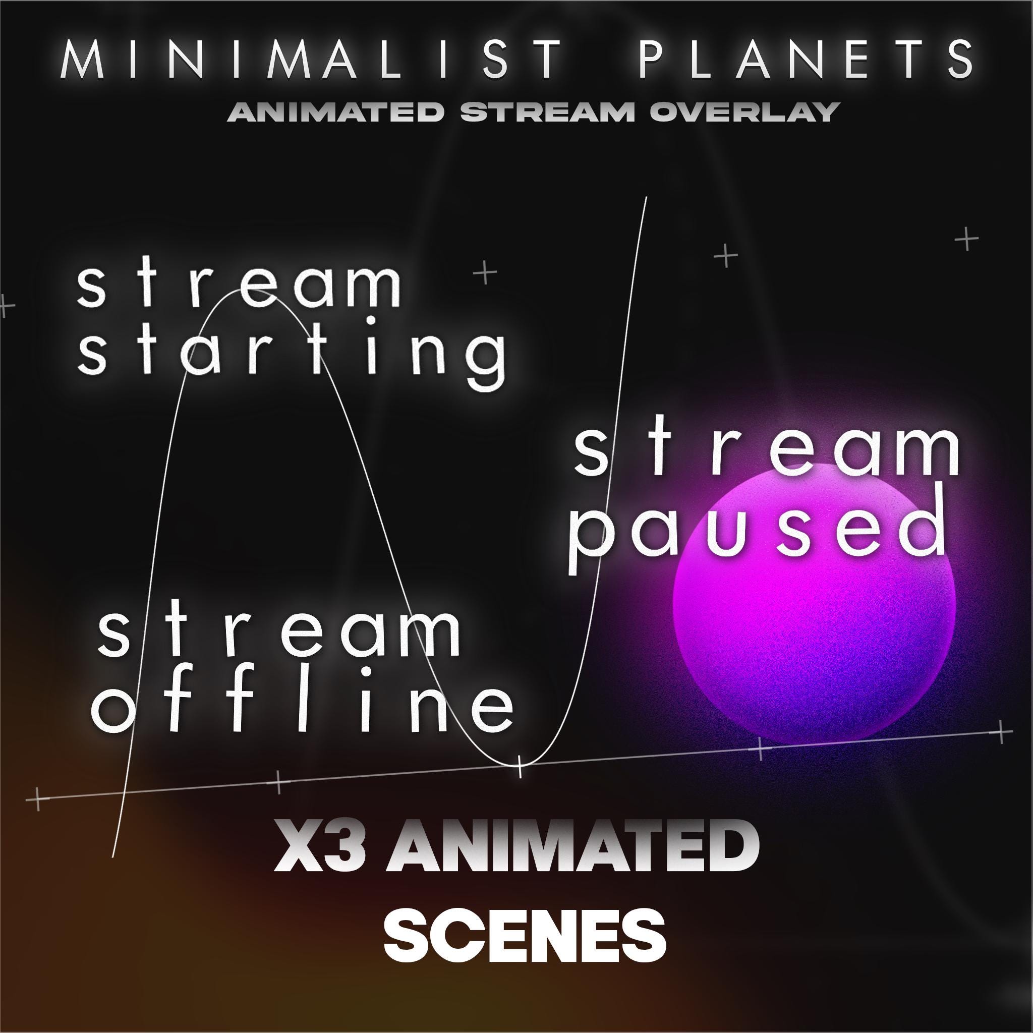 Y2K Astral Animated Stream Overlay: Minimalist Planets - Etsy