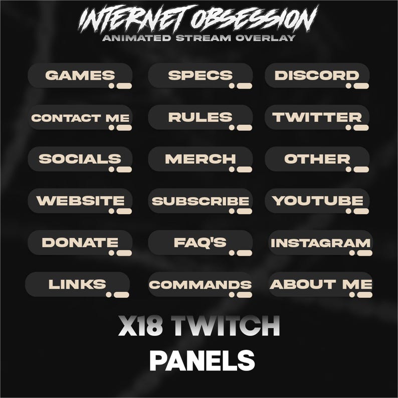 Y2K Brutalist Animated Stream Overlay: Internet Obsession - Etsy