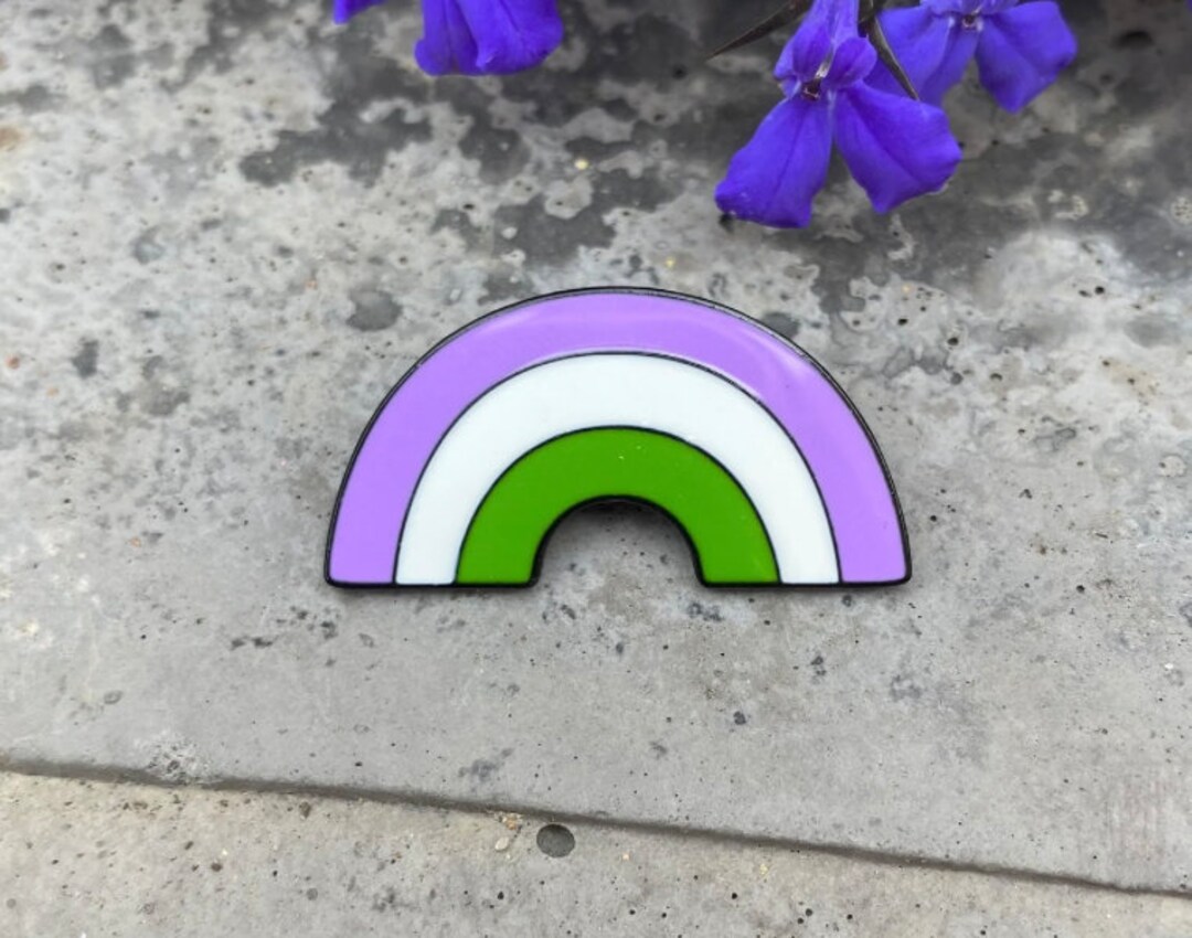 Genderqueer Rainbow Pin, LGBT Pin, Rainbow Pin, Non Binary Pin ...