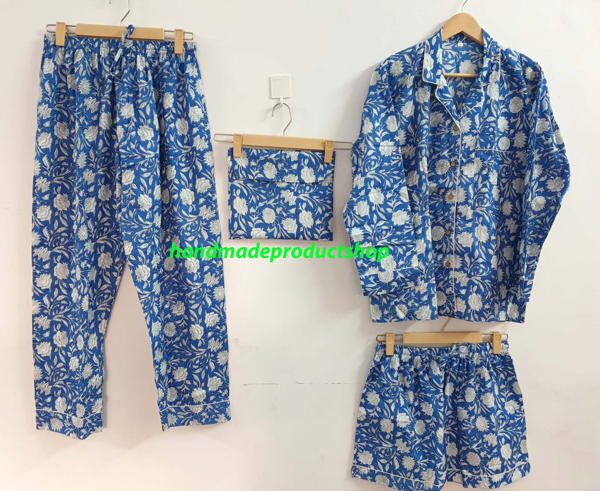Handblock Print Night Shut Pajama Set With Hot Pant Night - Etsy