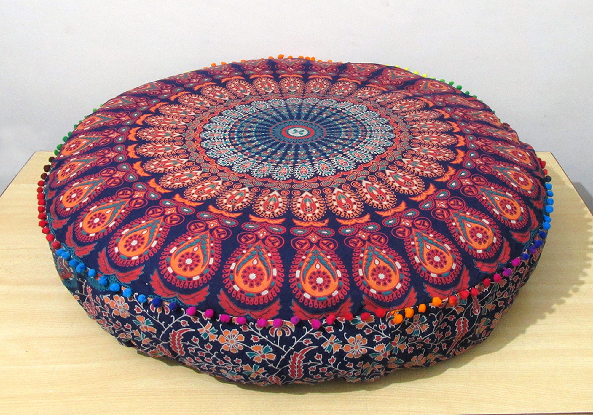 Multi Color Mandala Floor Cushions Cover Indian Tapestry 35X6 - Etsy