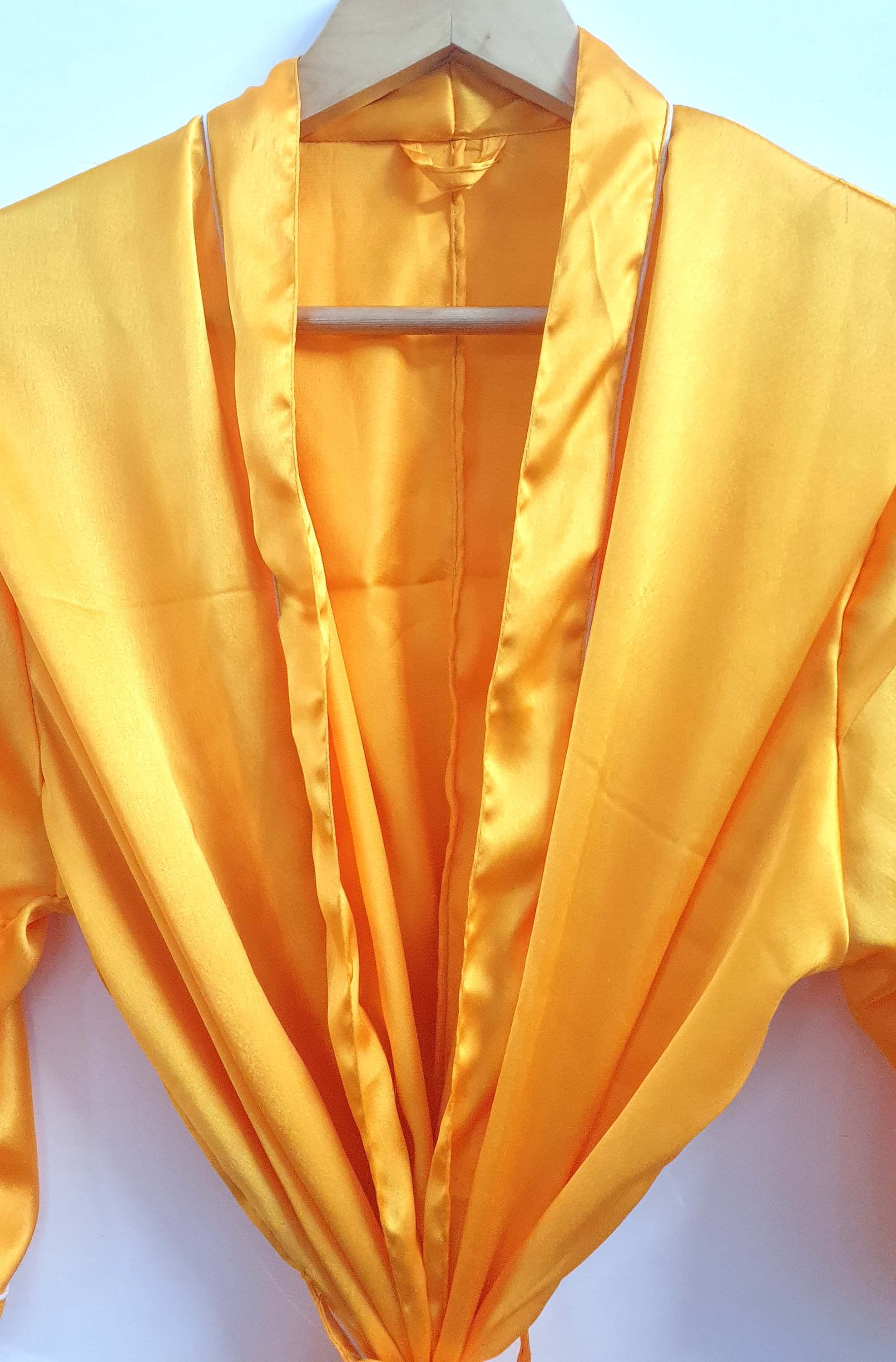 Yellow Robe Dressing Gown Yellow Satin RobeBridesmaid | Etsy