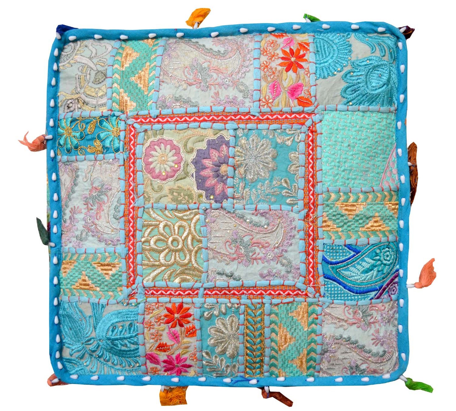 Indian Vintage Square Pouf Cover 100% Cotton Handmade - Etsy