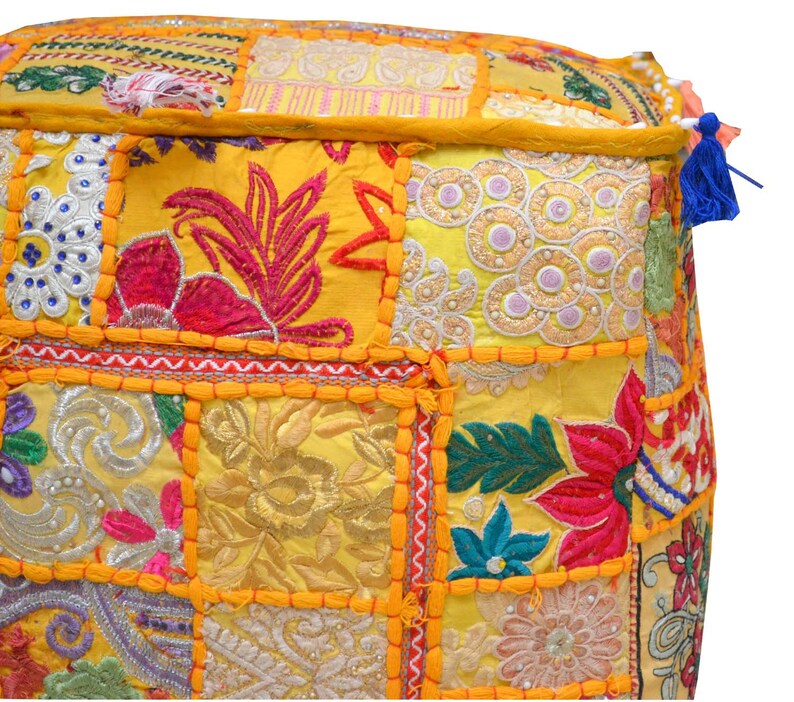 Indian Vintage Square Pouf Cover 100% Cotton Patchwork - Etsy
