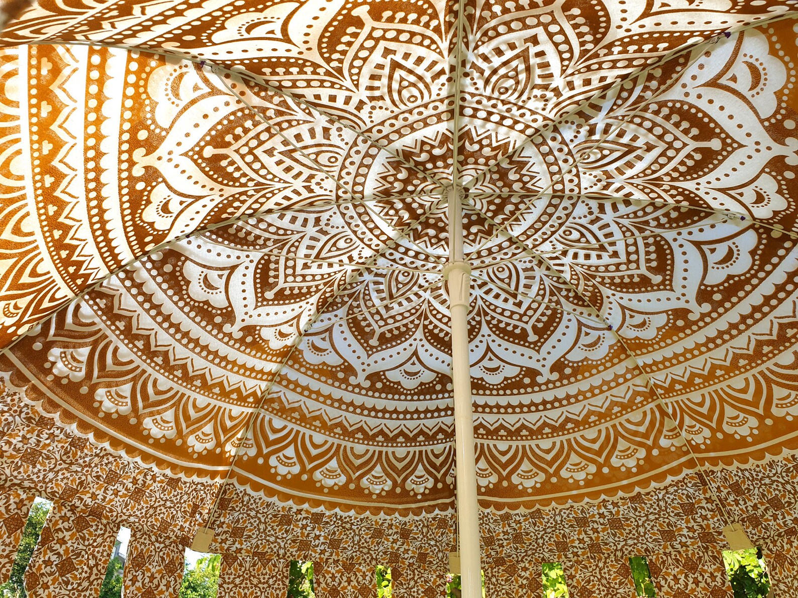 Indian Handmade Yellow Color Mandala Umbrella Sun Shade - Etsy