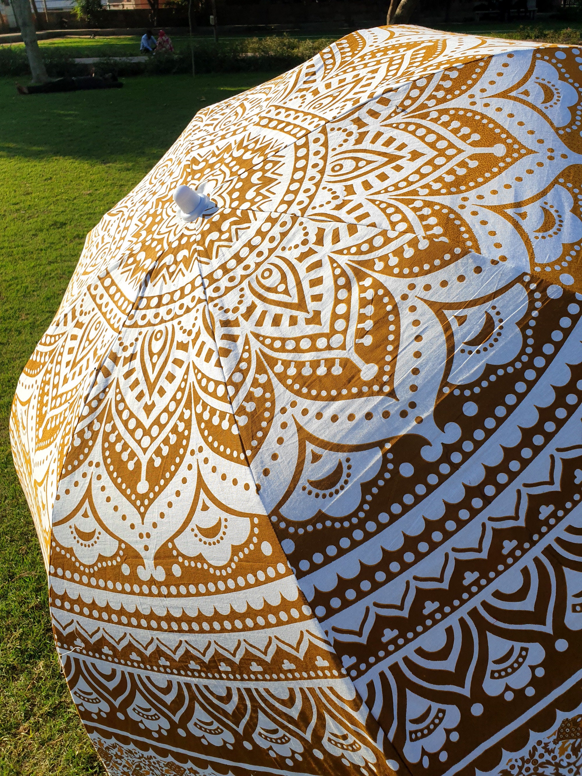 Indian handmade yellow color mandala umbrella sun shade | Etsy