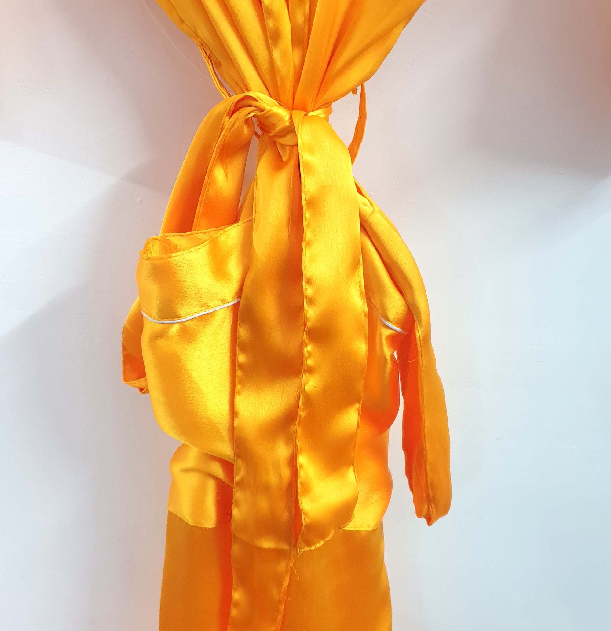 Yellow Robe Dressing Gown Yellow Satin RobeBridesmaid | Etsy