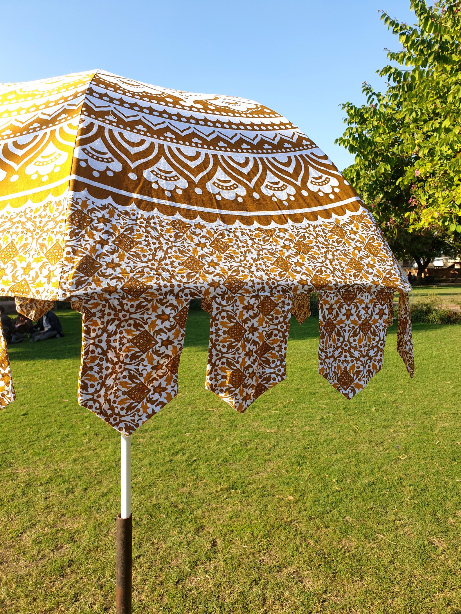 Indian Handmade Yellow Color Mandala Umbrella Sun Shade - Etsy