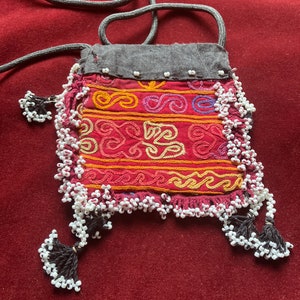 Afghan Kuchi Embroidered Bead Tribal Vintage Shaman Bag/pouch Necklace ...