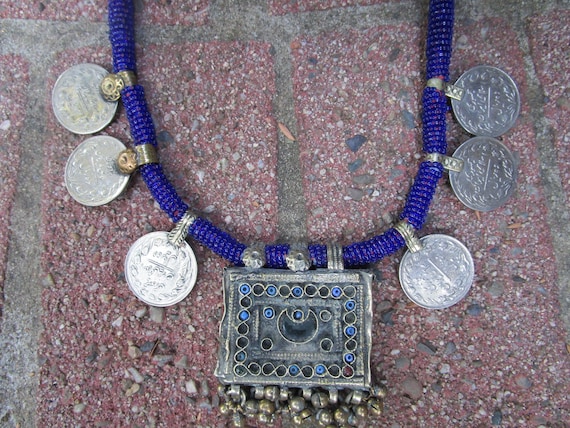 Kuchi tribal vintage prayer box necklace #160 … - Gem