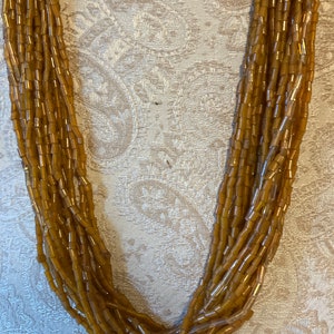 Nepal Newari “potey” Golden Glass Tube Vintage Traditional Bead ...