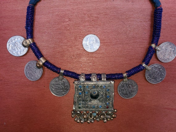 Kuchi tribal vintage prayer box necklace #160 … - Gem