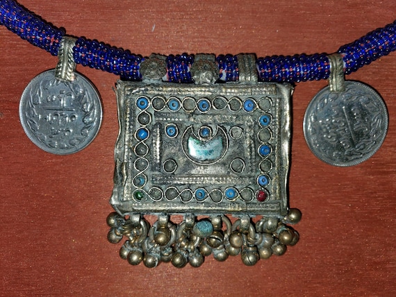 Kuchi tribal vintage prayer box necklace #160 … - Gem