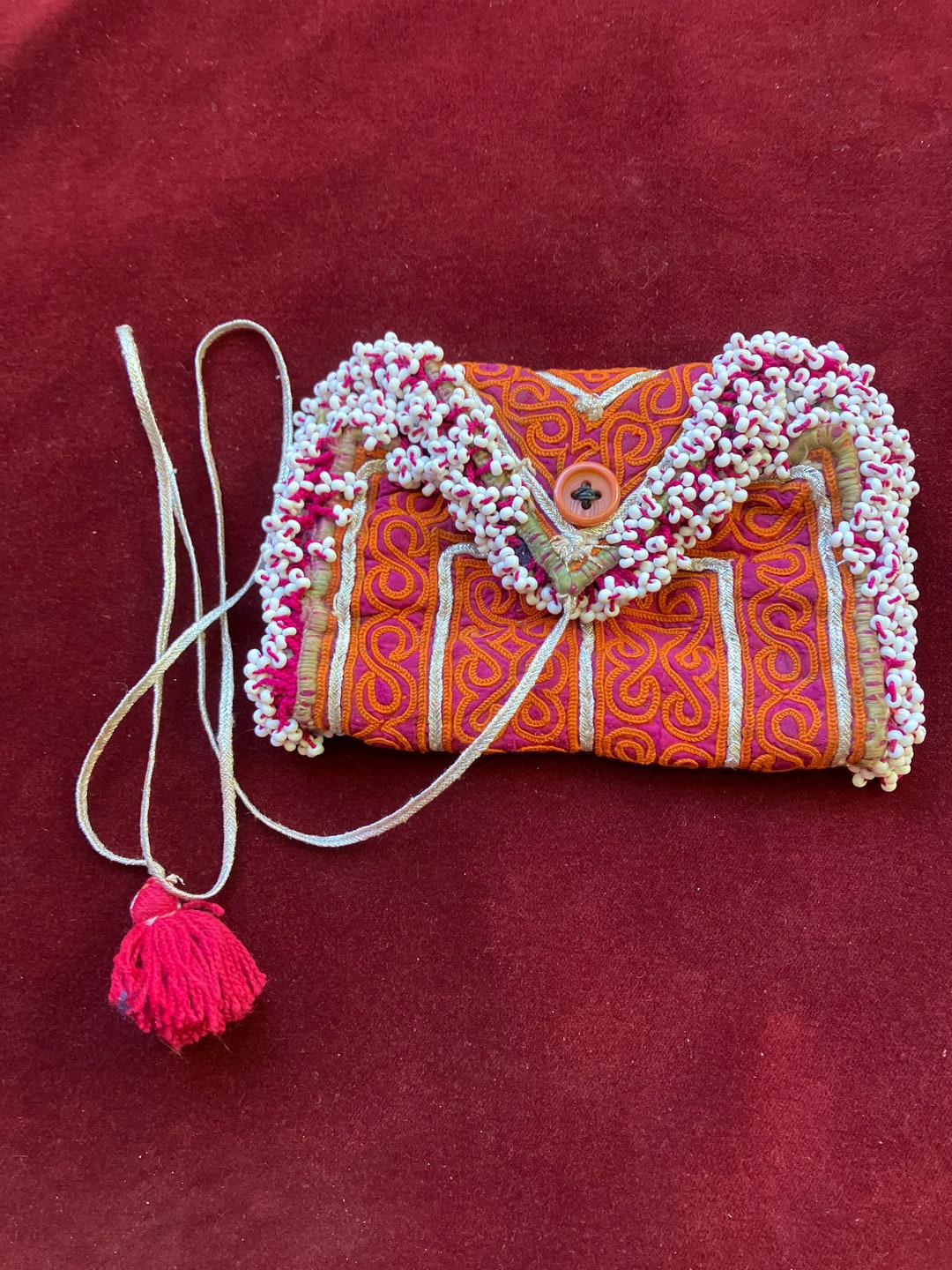 Afghan Kuchi Hand Work Bead Shaman Bag/ Wallet Pouch Vintage Tribal ...