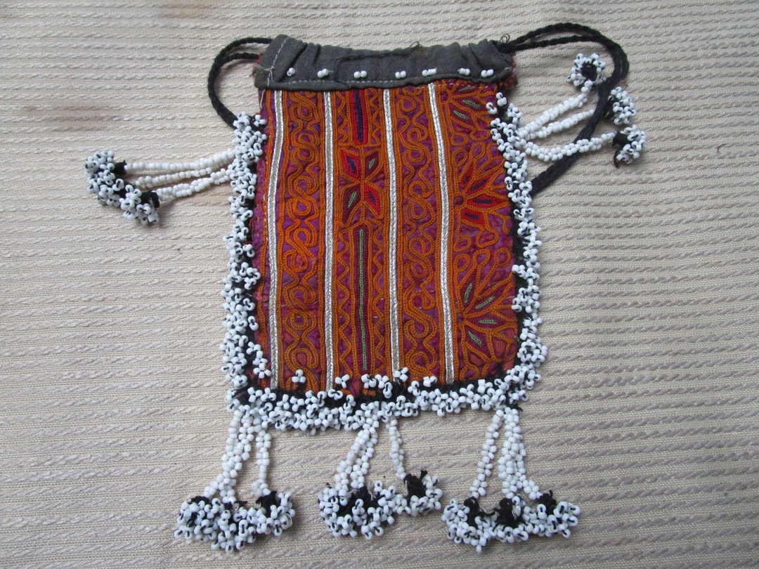 Afghan Kuchi Embroidered Bead Tribal Vintage "shaman" Bag/ Pouch SALE ...