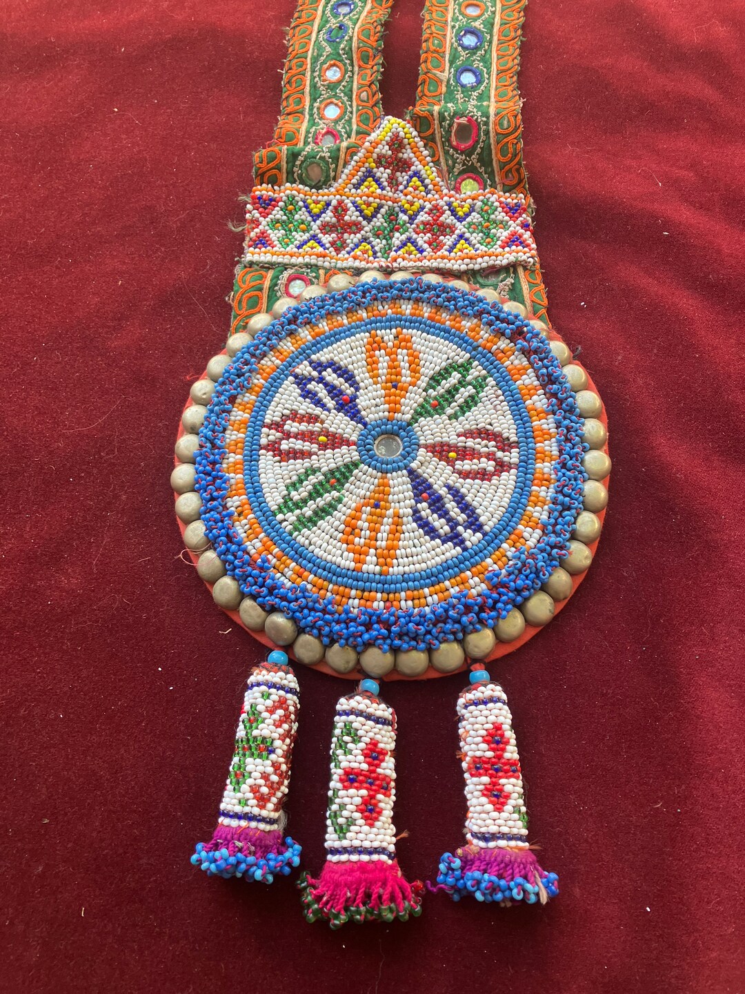 Afghan Kuchi Tribal Vintage Bead Tassel Necklace/decor Dance Costume ...