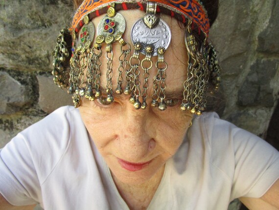 Afghan Kuchi headpiece tribal ethnic dance costume u… - Gem
