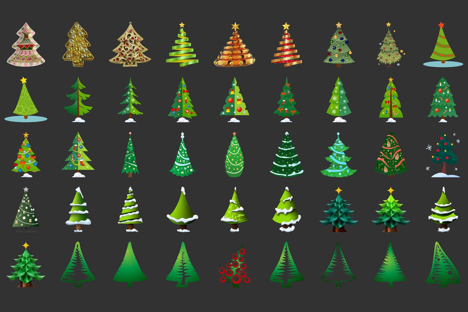 100 Christmas Tree Clipart Christmas Tree Overlays for - Etsy