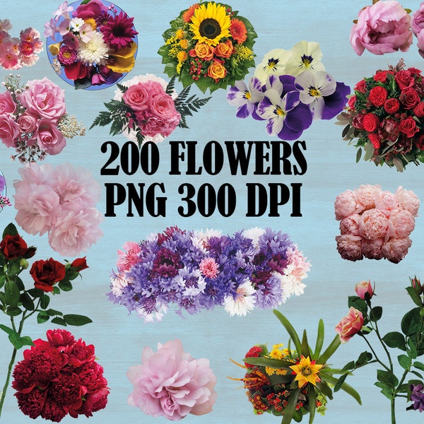 Real Flowers Clipart - Etsy