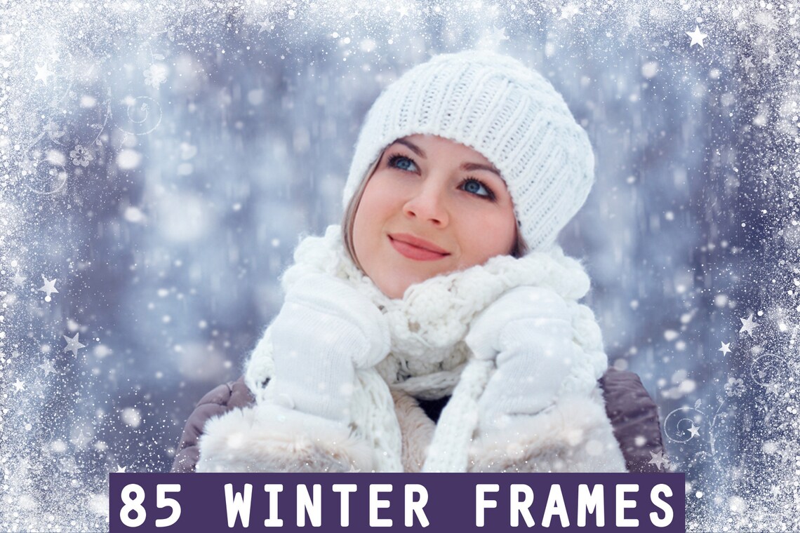 85 Winter Frames Snowflake Overlays Christmas Overlays | Etsy