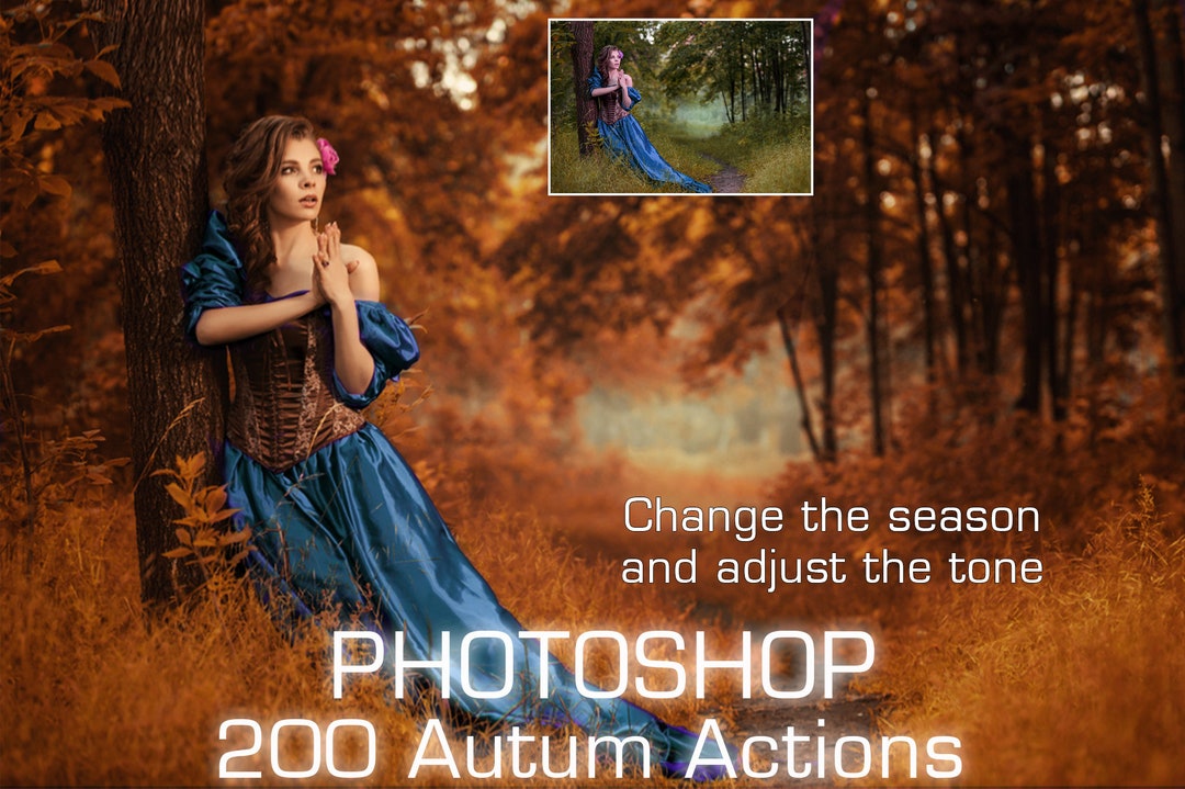 200 Autumn Photoshop Actions, Fall Filters, Warm Orange Tone, Golden ...
