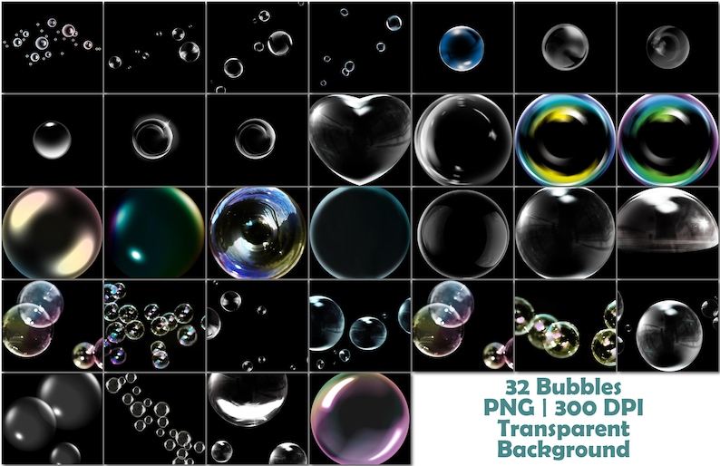 80 Bubbles Photoshop Overlays Animals Shaped Soap Bubbles - Etsy