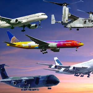 50 Aircraft Photoshop Overlays, Realistic Flying Airplane, Overlay ...