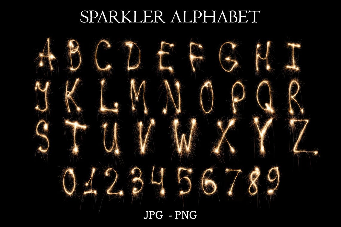 Sparklers Alphabet Photo Overlays, Sparkler Letter, Spark Light Effects ...