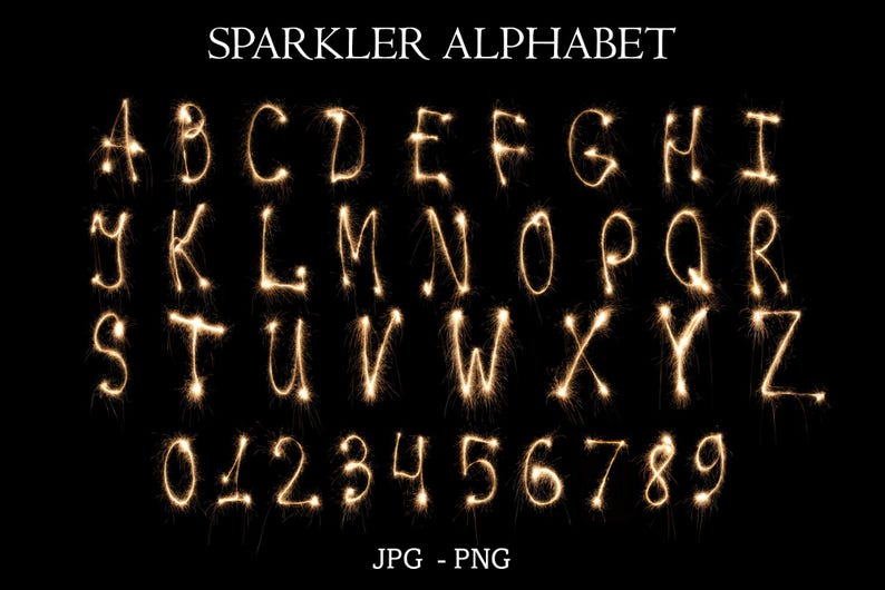 Sparklers Alphabet Photo Overlays, Sparkler Letter, Spark Light Effects ...