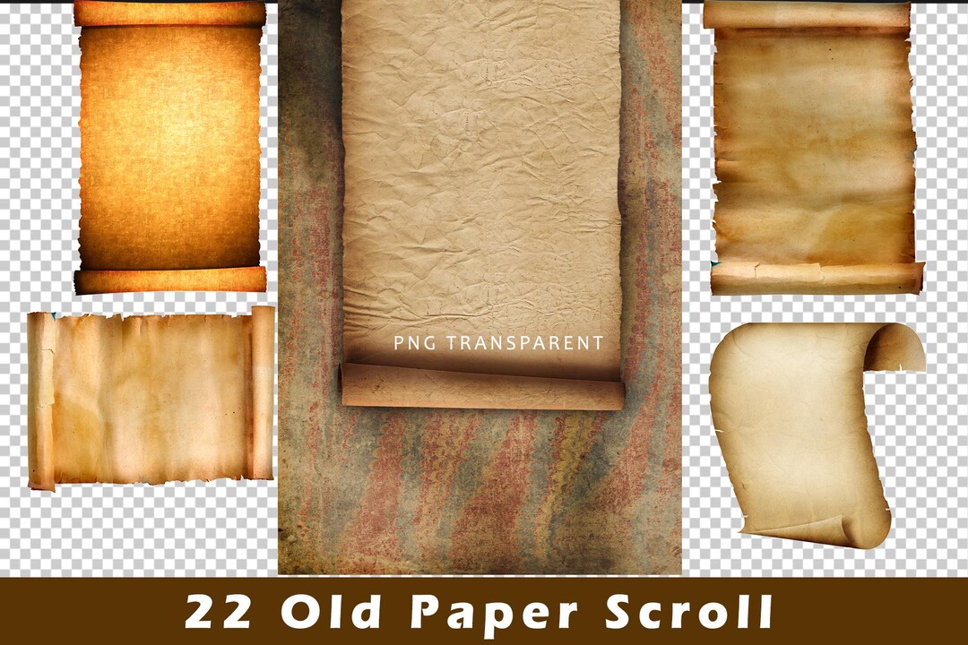 22 Vintage Paper Scroll Clipart, Old Parchment Clip Art, Scrapbooking ...