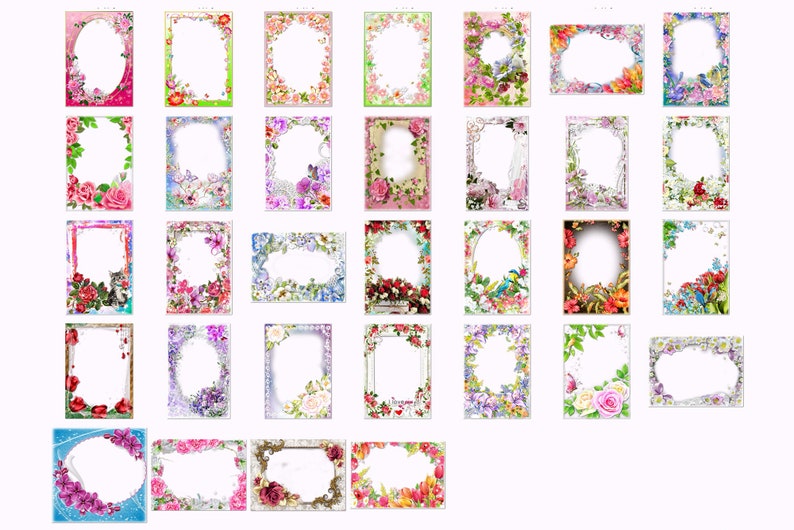 60 Flower Frames Spring Flowering Summer Flowers Roses | Etsy