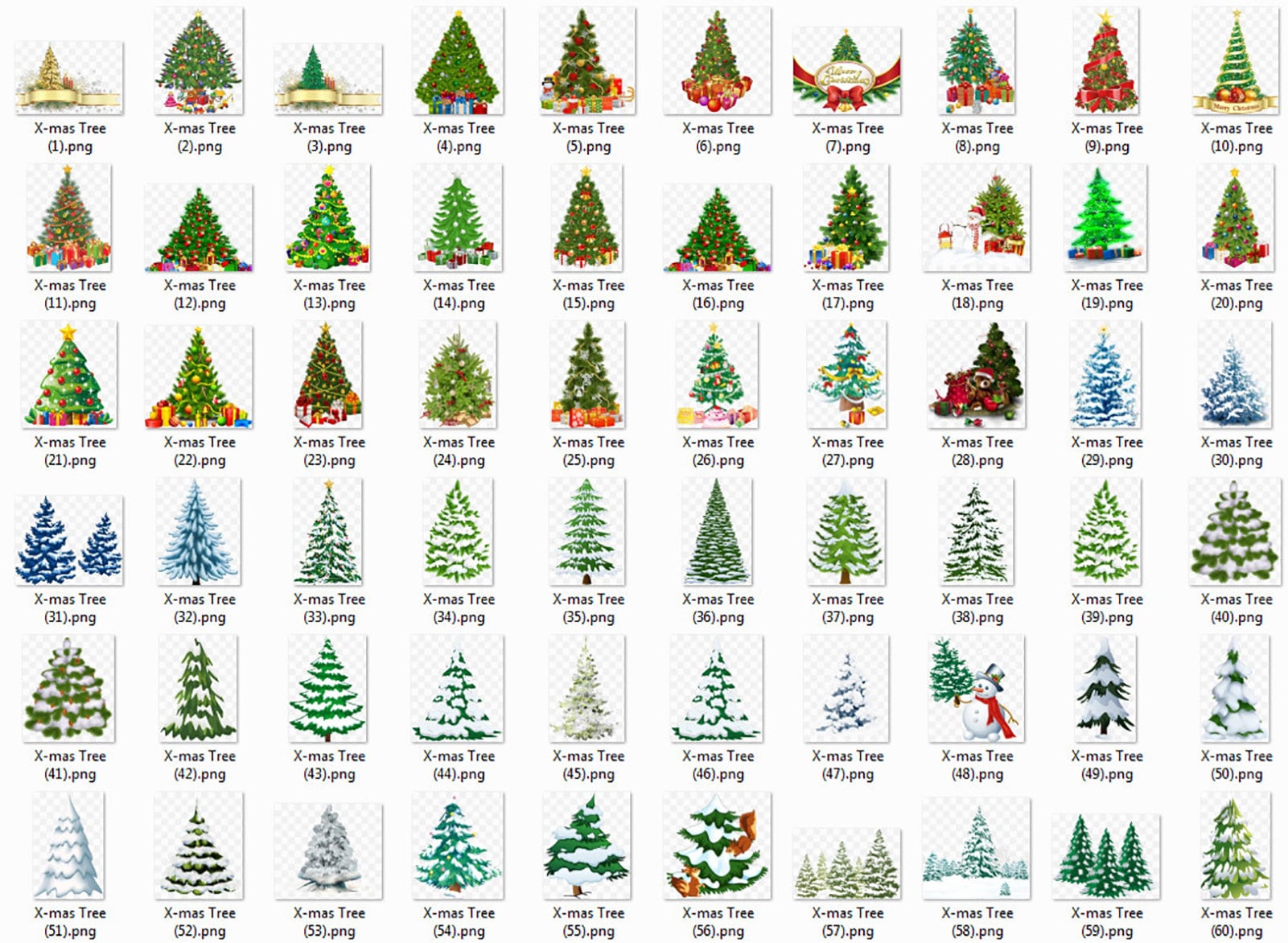175 Christmas Tree Clipart Christmas Tree Overlays for - Etsy