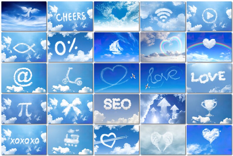 25 Blue Sky Overlay Symbol Cloud Shape Sky Background - Etsy