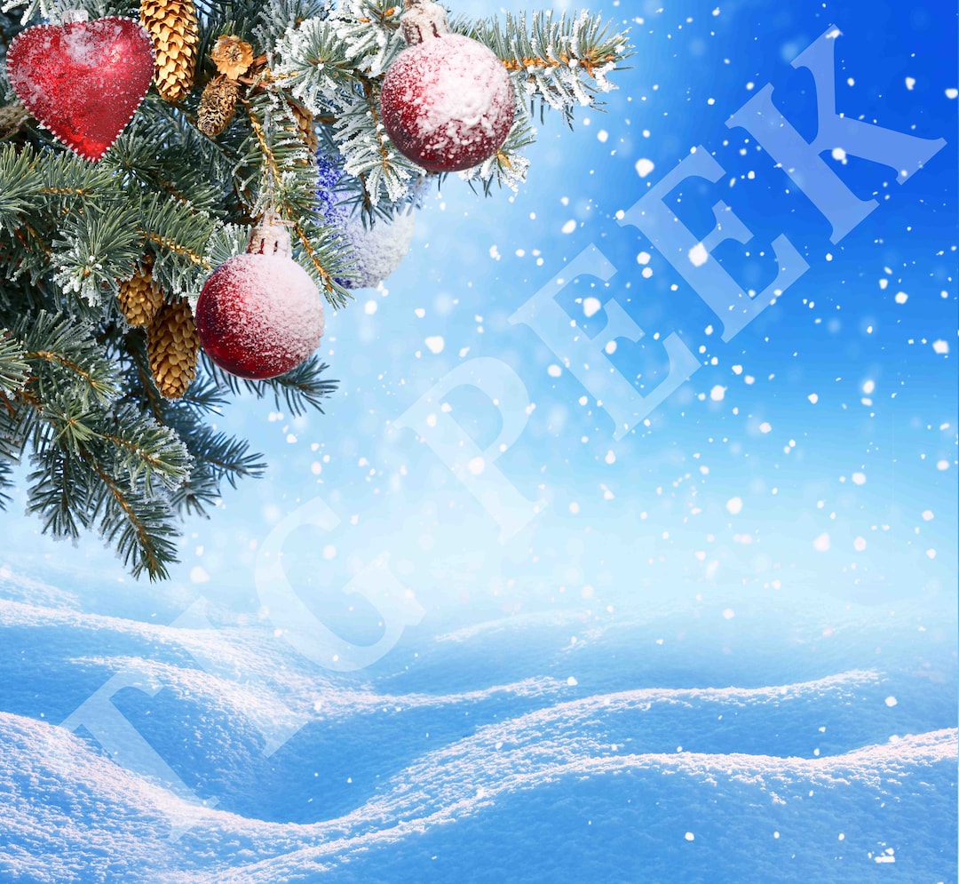 Christmas Digital Backdrop, Fir Tree Digital Background, Winter ...