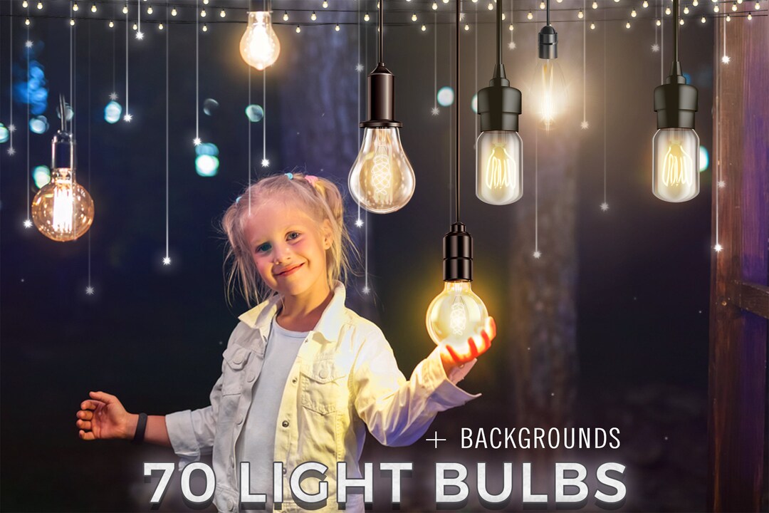 70 Soft Glow Light Bulbs PNG, String Lights Overlays, Electrical ...