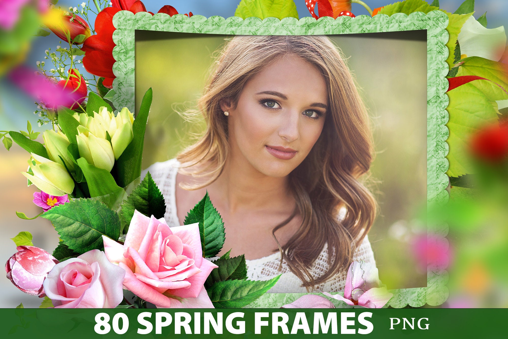 80 Spring Flower Frames Spring Flowering Yellow Tulips Red - Etsy