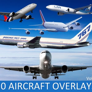 50 Aircraft Photoshop Overlays, Realistic Flying Airplane, Overlay ...