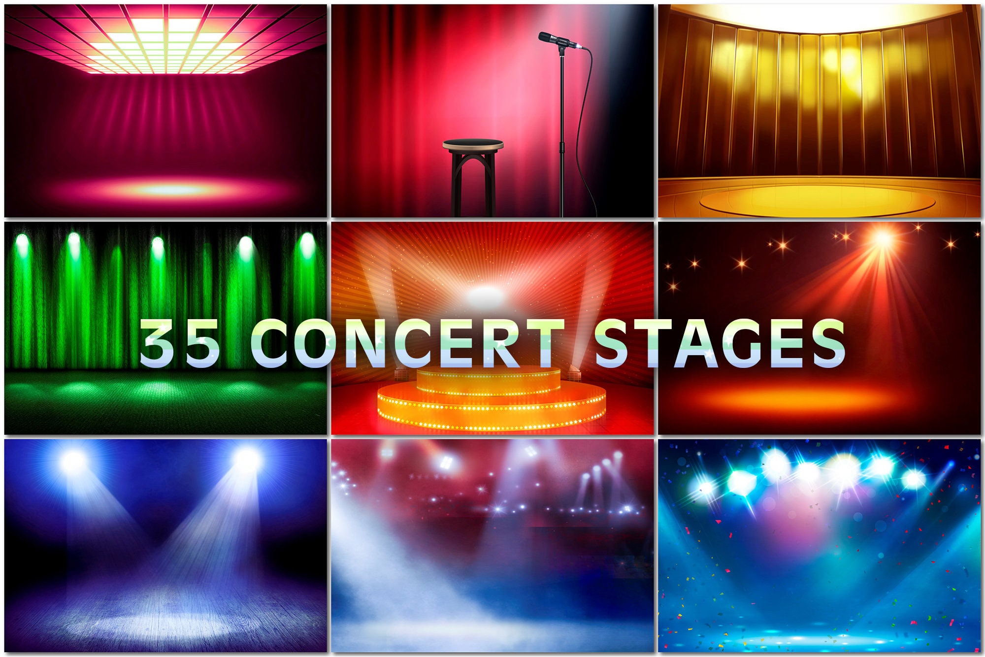 35 Concert Stages Backdrops Digital Empty Platform | Etsy