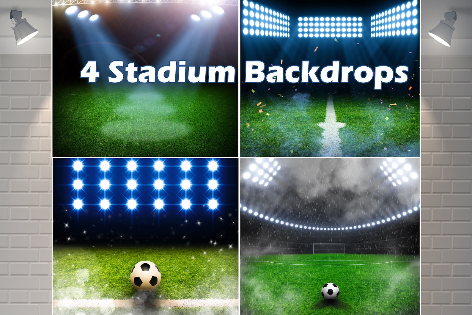 4 Football Stadium Backdrop Soccer Goal Background Sports - Etsy