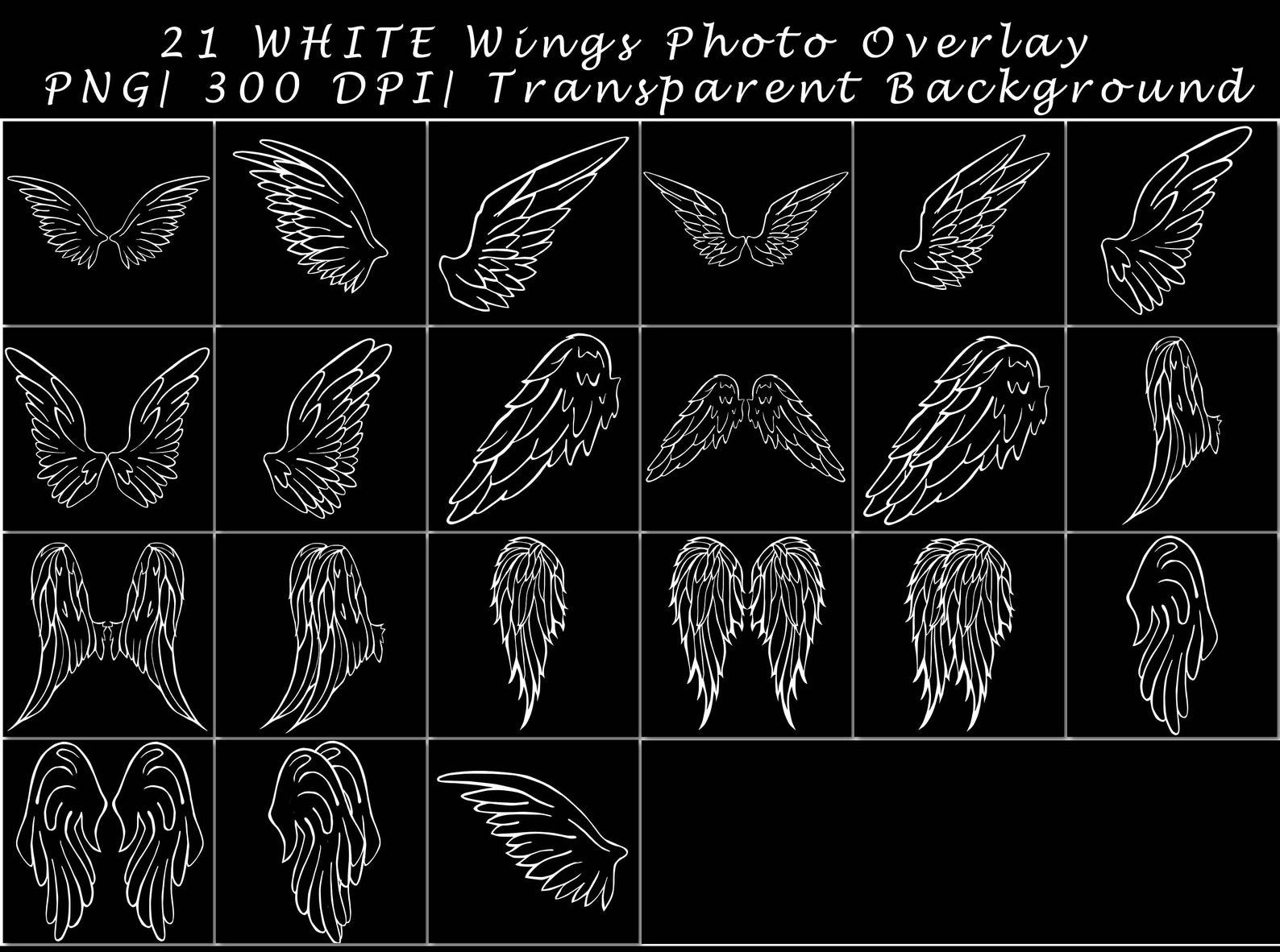 45 Fairy Wing Overlays, Transparent PNG, Magic Overlays, Effect ...