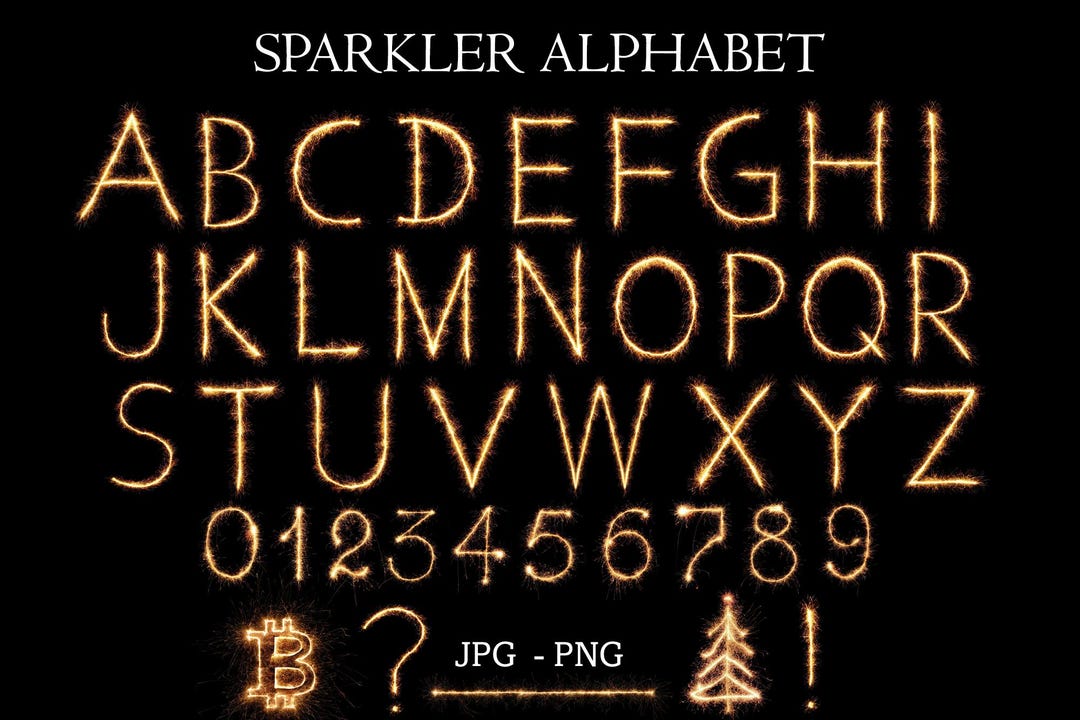 Sparkler Alphabet Photo Overlays, Glowing Letters, Light Effects ...