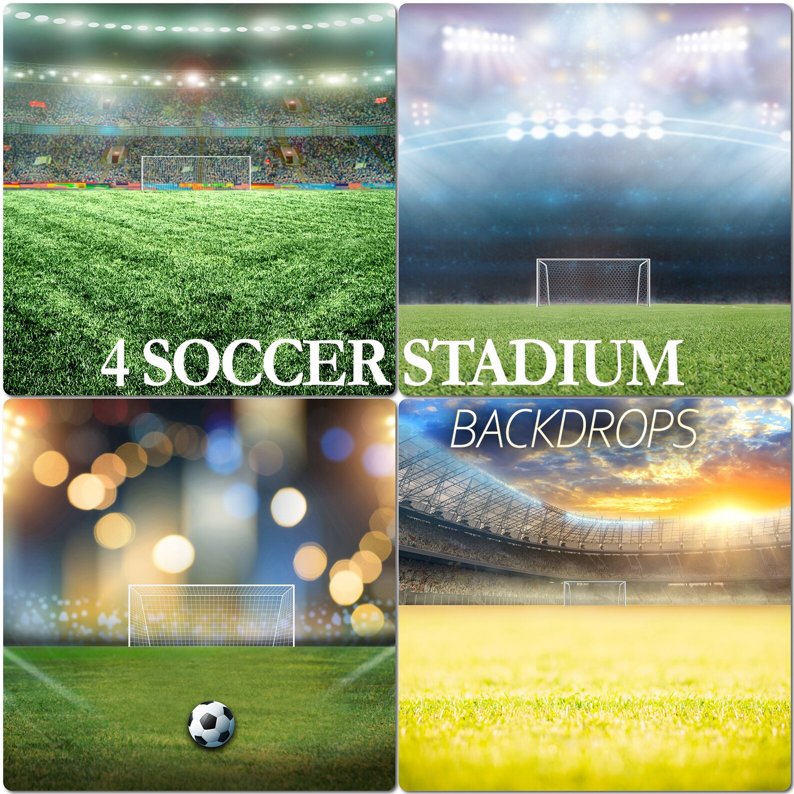 4 Football Stadium Backdrop, Soccer Goal Background, Sports Stadium ...