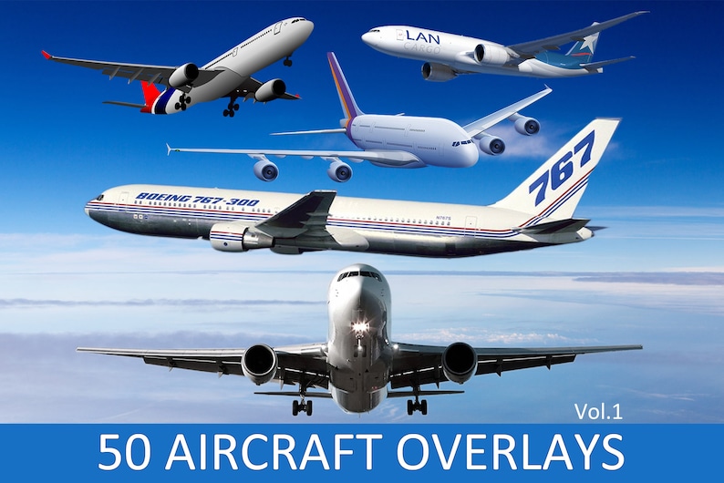 100 Aircraft Photoshop Overlays Realistic Flying Airplane - Etsy