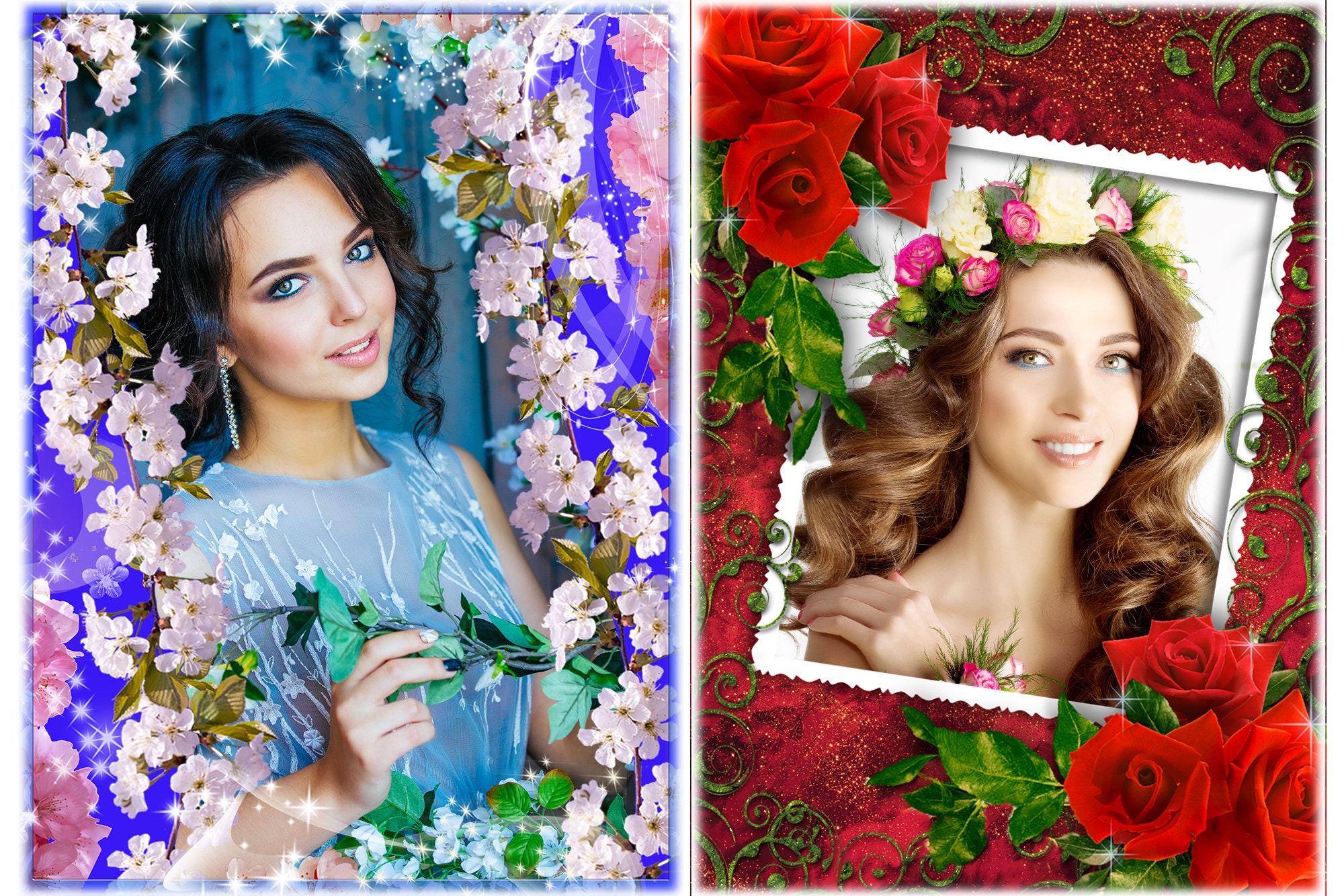 65 Flower Frames spring flowering summer flowers roses | Etsy