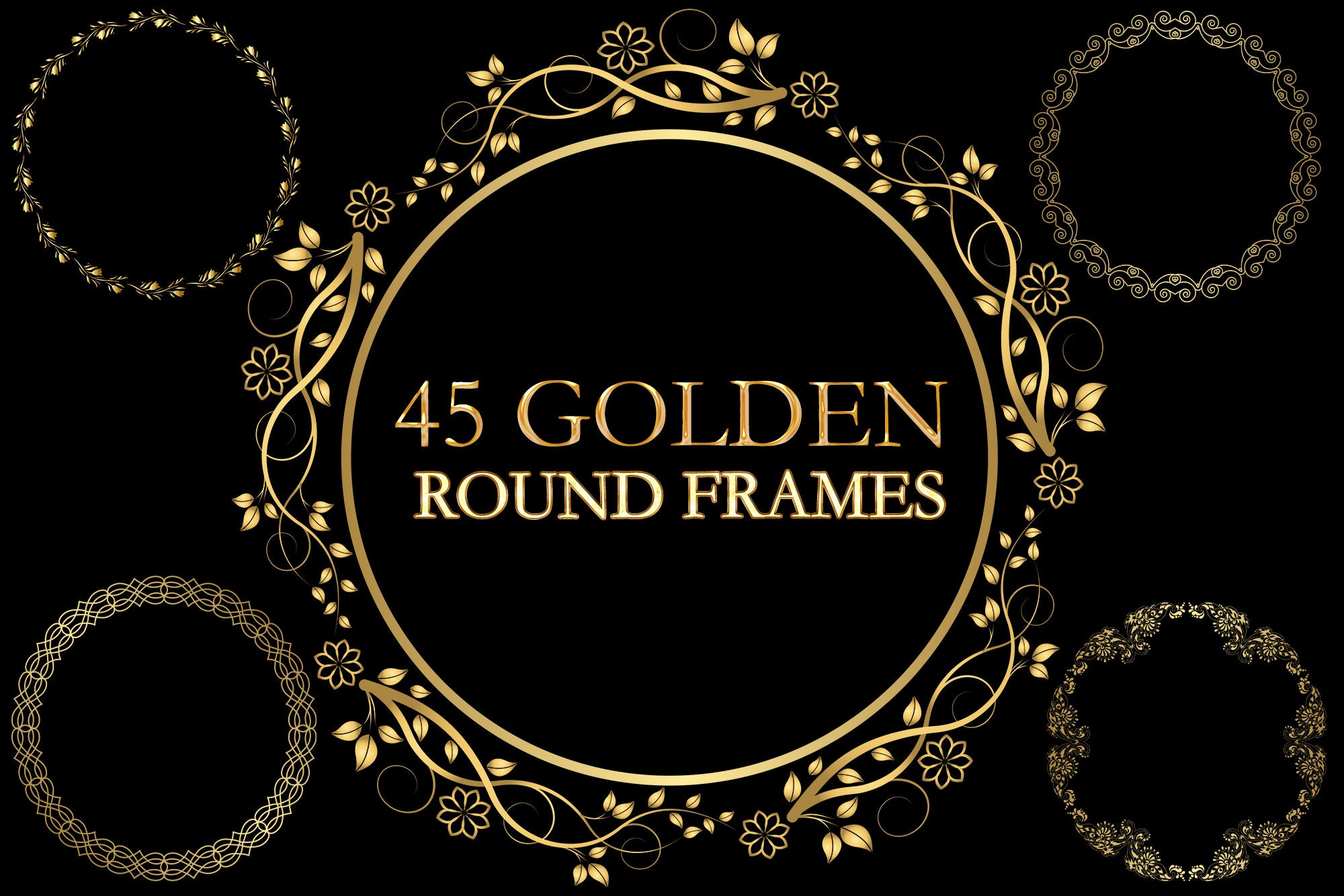 Gold Round Frame