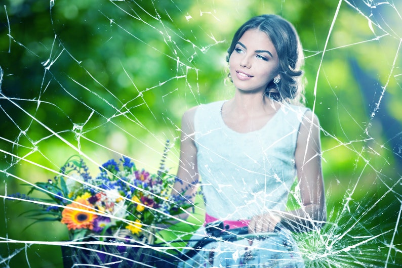 Broken Glass Photoshop Overlays Damaged window Photo Overlay | Etsy