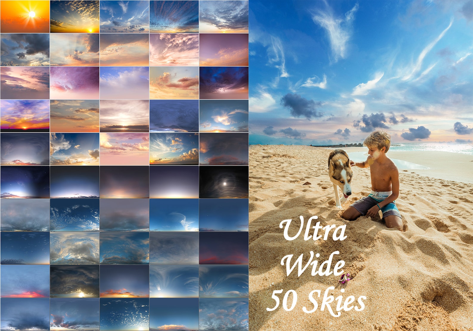 50 Sunrise Sky Photoshop Overlays, Sunset Sky, Dramatic Skies, Digital ...